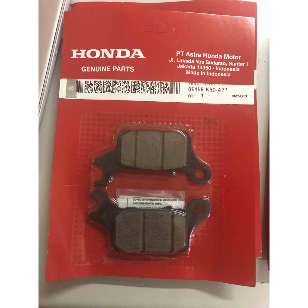 Honda Genuine Front Brake Pads 06455K59A71 for Click 125 v2 & v3, Click ...