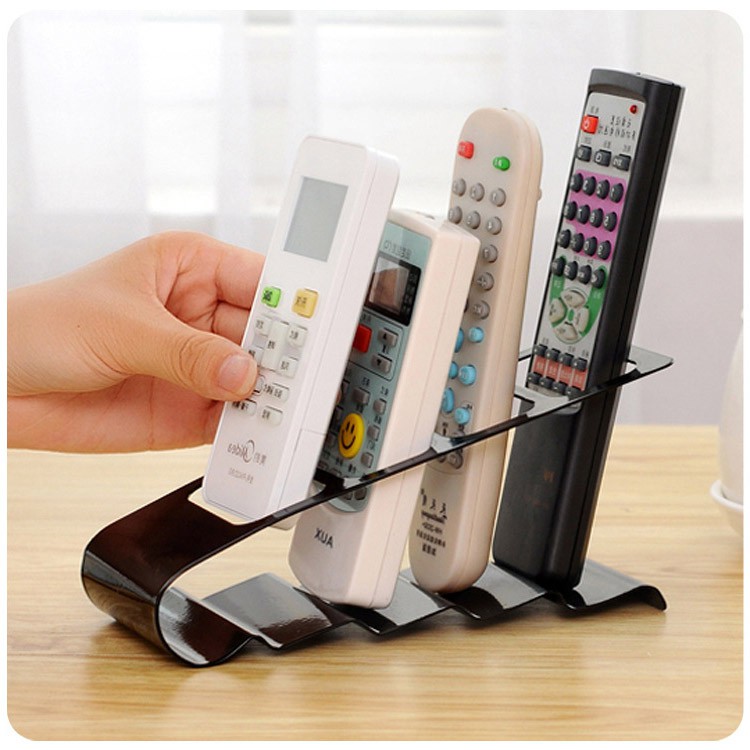 4 Grids TV Remote Storage Rack Holder DVD/VCR Remote Control Organizer ...