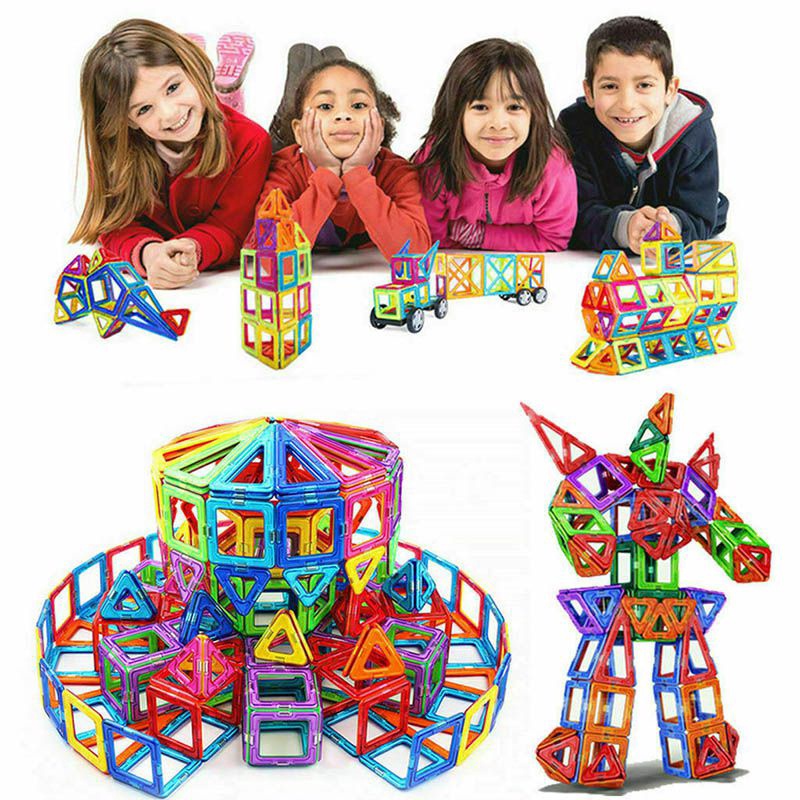 100PCS Magnetic Bricks Building Blocks Set Constructor Games ...