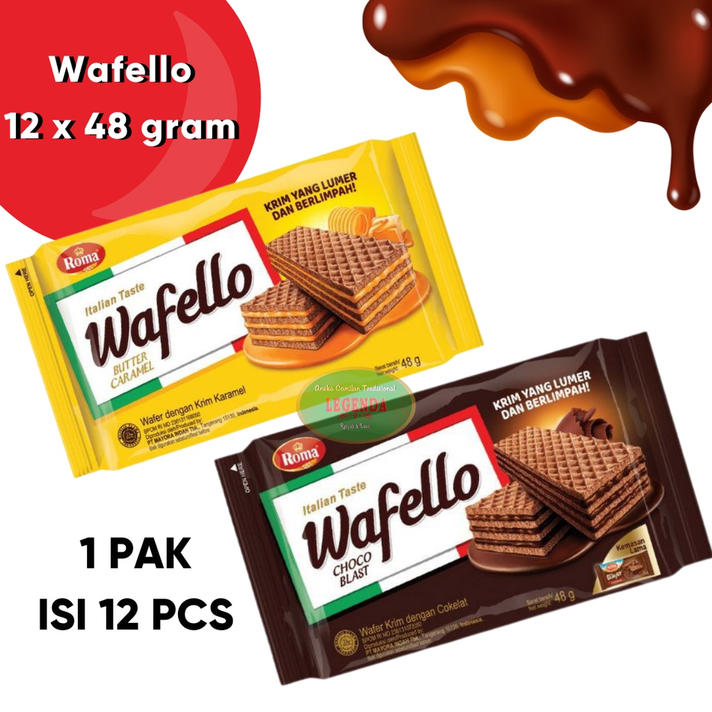 Roma Wafello 10 pcs x 37 grams of chocolate caramel caramel chocolate ...