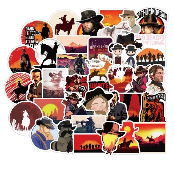 Z&M Red Dead Redemption Stickers 50Pcs/Set Game Waterproof Stickers ...