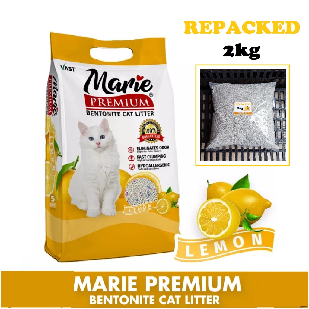 MARIE Premium Cat Sand - LEMON | 2kg (REPACKED) | Shopee Philippines
