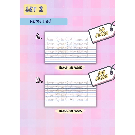 Tracing Name pad (personalize) | Shopee Philippines