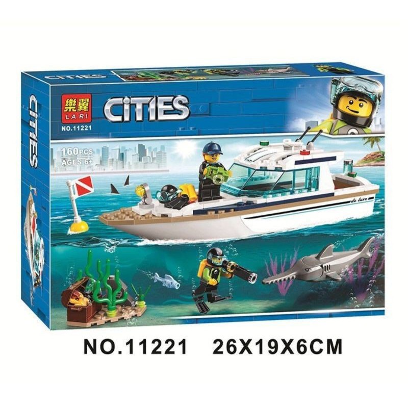 Lego Block Diving Yacht Underwater Dive Boat | Shopee Philippines