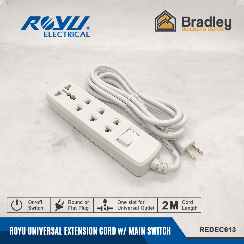 Royu Universal Extension Cord with Main Switch (REDEC613) | Shopee ...