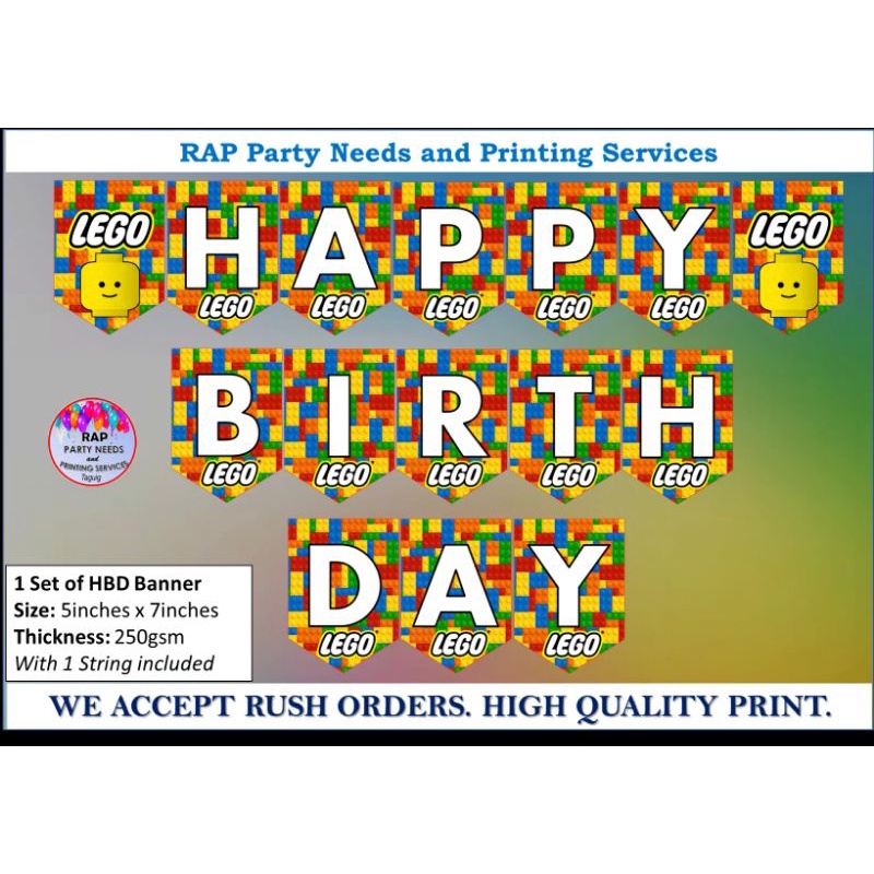 LEGO Customized Birthday Banner (1Set) | R011 | Shopee Philippines