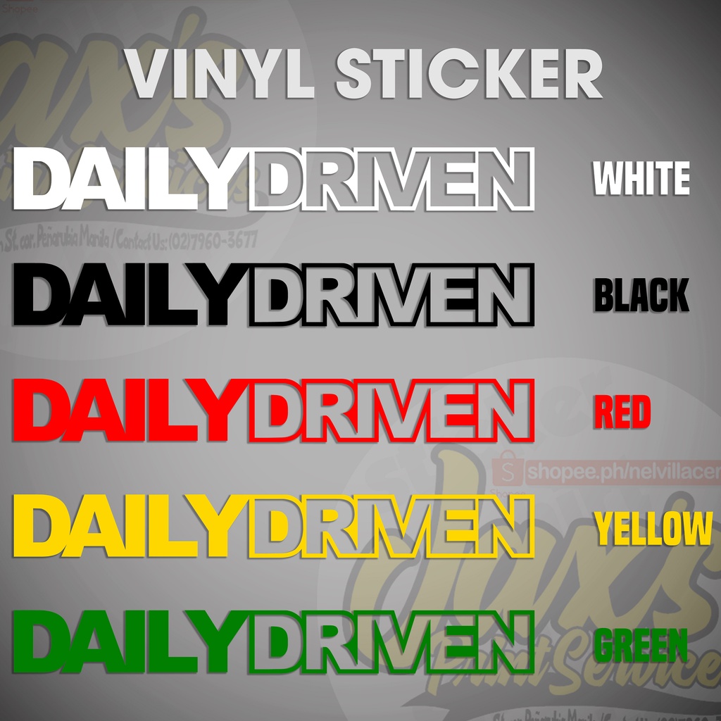 Daily Driven Vinyl Motor and Car Sticker Waterproof Non Fading Decals ...
