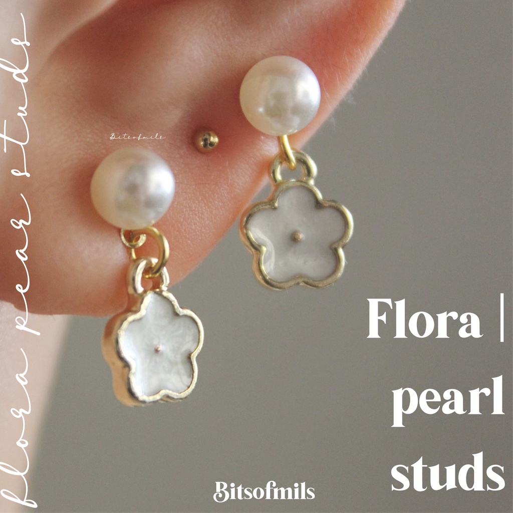 Bitsofmils - Flora | Pearl Studs | Shopee Philippines