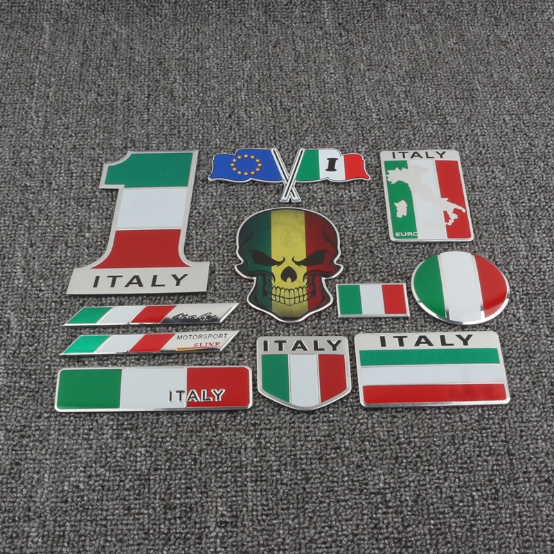 Universal Flag Car Sticker Italian Flag Sticker Scratch Sticker Fender ...