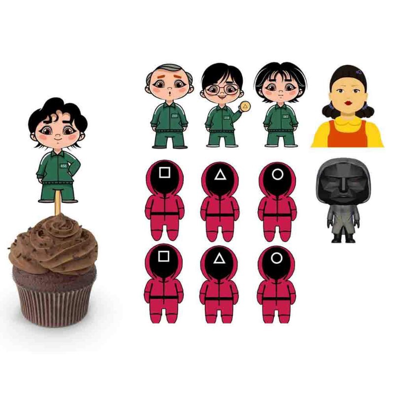 Squid Game cupcake topper (12pcs) | Shopee Philippines