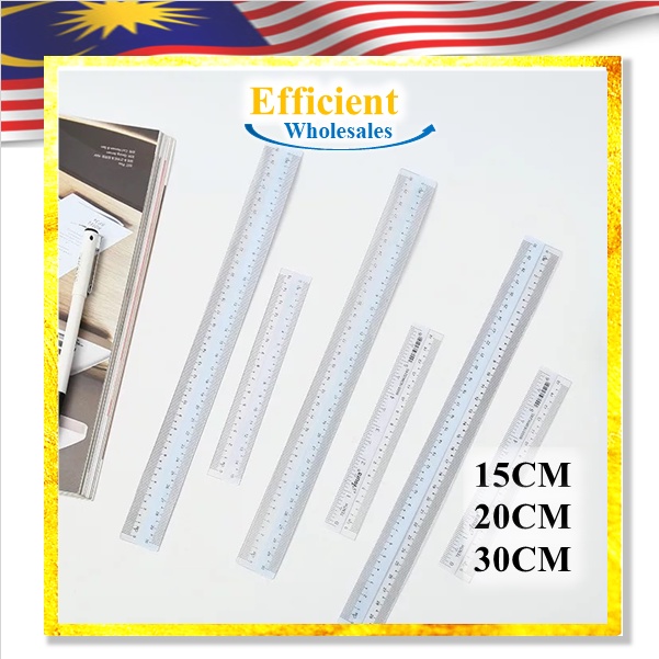 Plastic Straight Ruler Bendable Soft Flexible Student Ruler Pembaris 15cm 20cm 30cm | Shopee ...