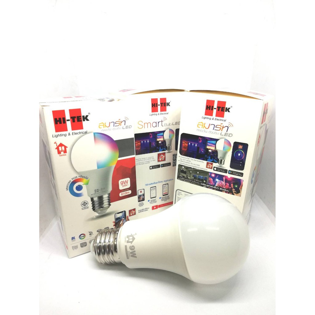 HI-TEK Led Smart BULB 9W Dimmable White Light & RGB WIFI | Shopee ...