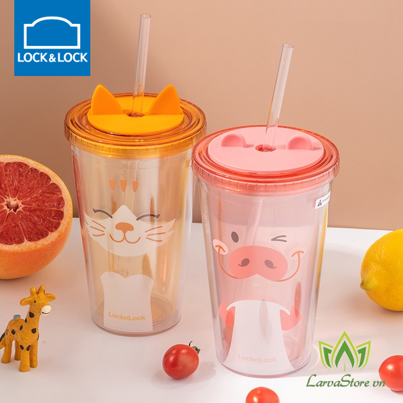 Animal LocknLock 2-layer plastic Cup [Lock&Lock] Double Wall Cold Cup ...