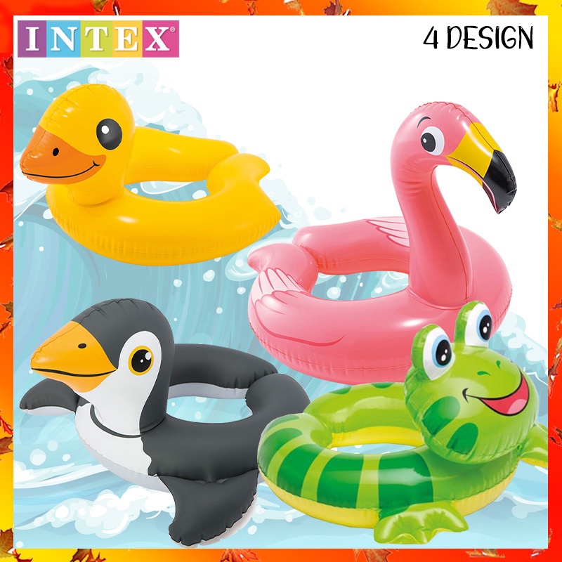 INTEX 59220 6Design Animal Split Rings Inflatable Float Swimming Ring ...