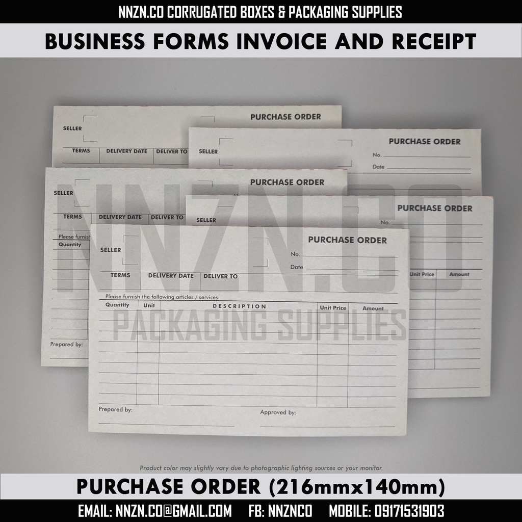NNZN Business Forms Purchase Order Slip - Per Booklet | Shopee Philippines