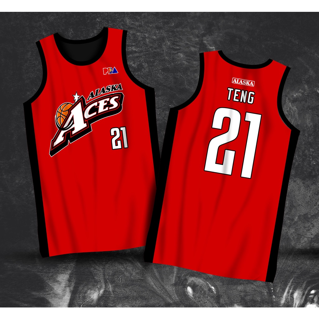 PBA RETRO JERSEY | Alaska Aces Red Teng #21 | Abarrientos #14 | Customize Full Sublimation ...