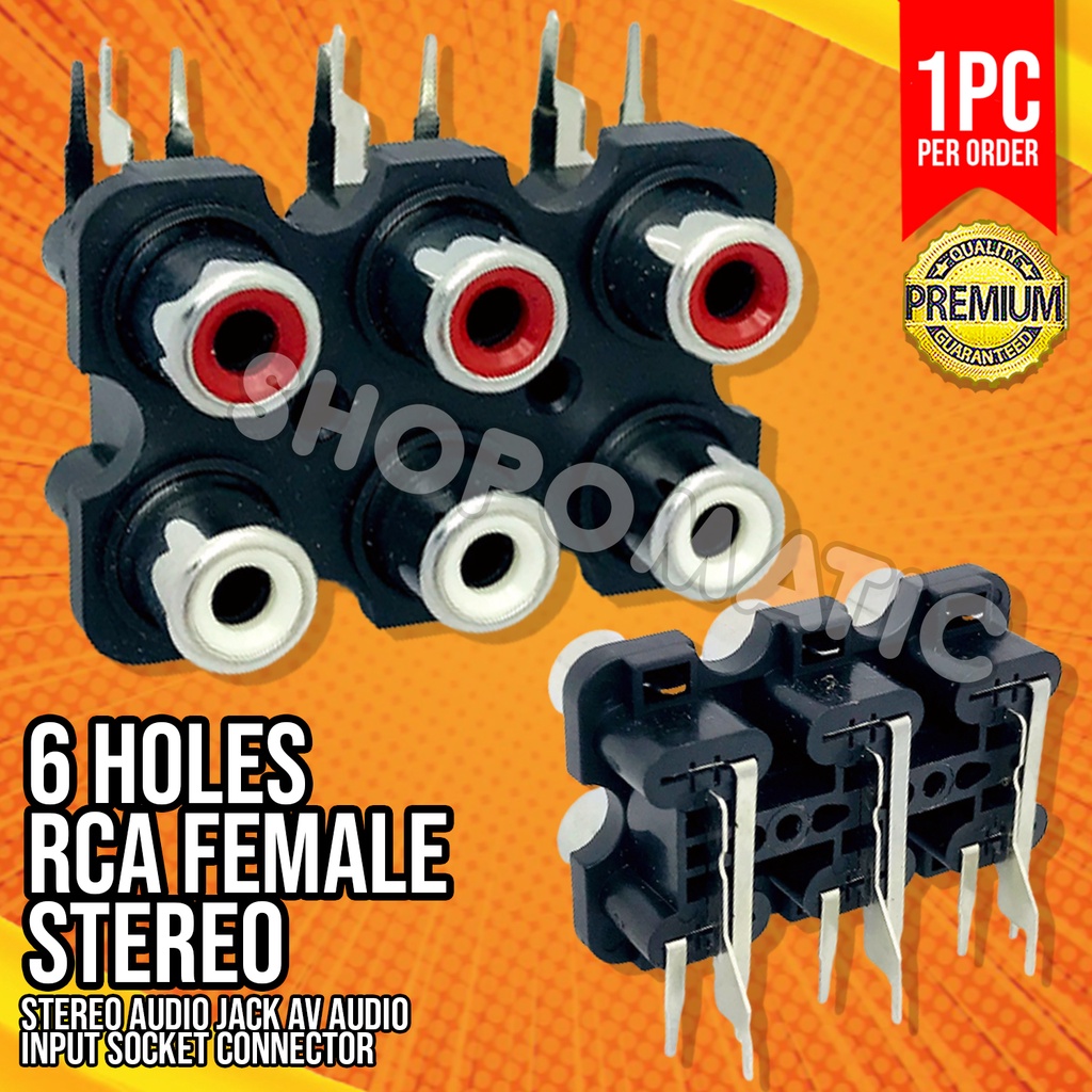 🟧6 holes RCA Female Stereo audio Jack AV Audio input socket connector🟧 ...