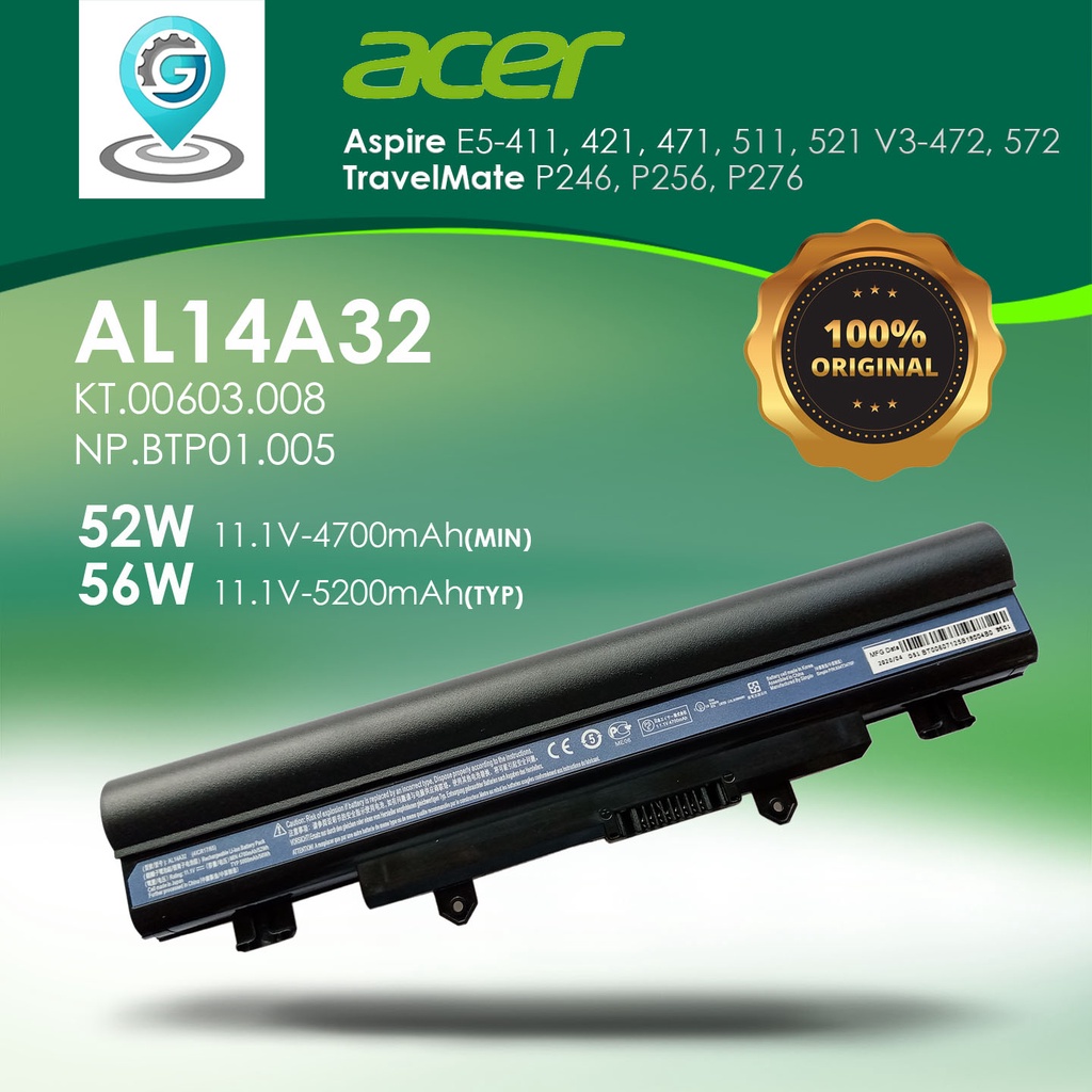 .Original 8 Acer Laptop Battery Al14a32 For Aspire E14, E15, E5, V3 E ...