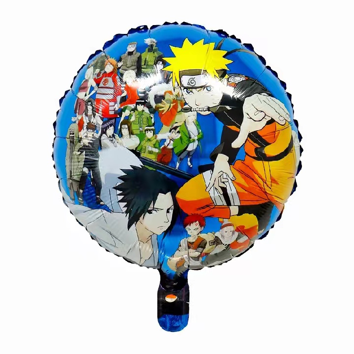18 inches Round Naruto theme happy birthday party decorations aluminum ...