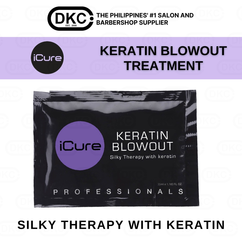iCure Keratin Blowout Sachet 35ml Hair Treatment Brazilian Blowout- DKC ...