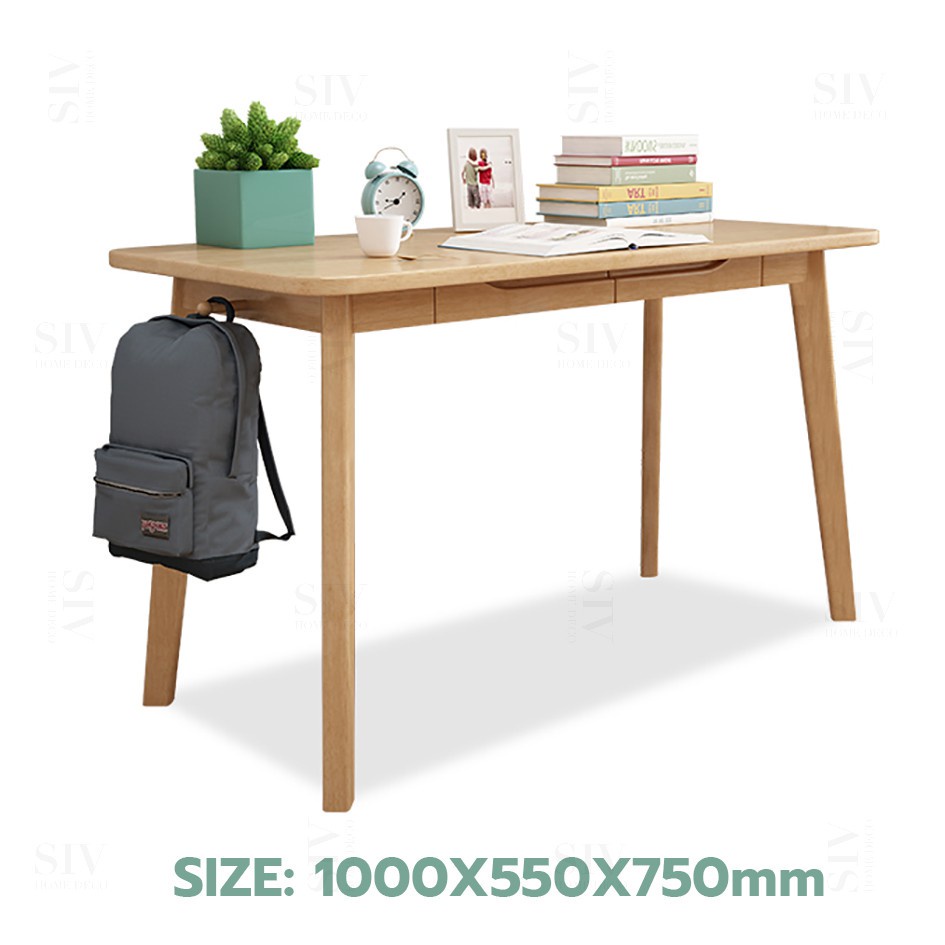 Solid Wood Computer Table Study Desk Home Office Desktop Working Table ...