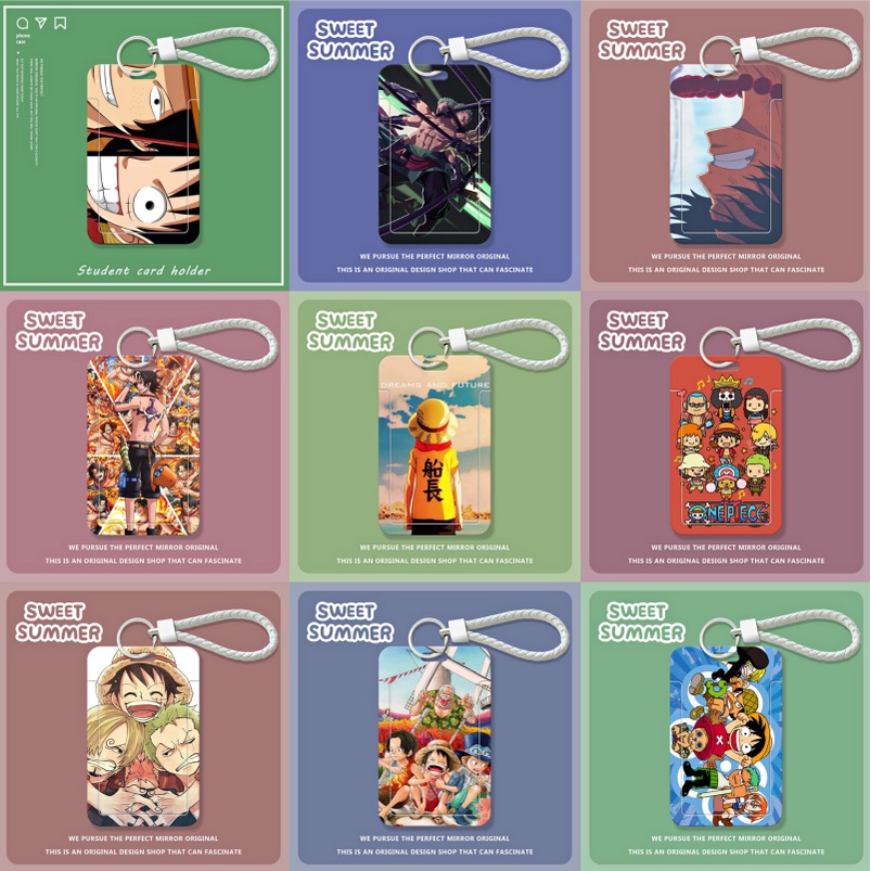 Anime One Piece ID card holder Student card cover bus card protection ...