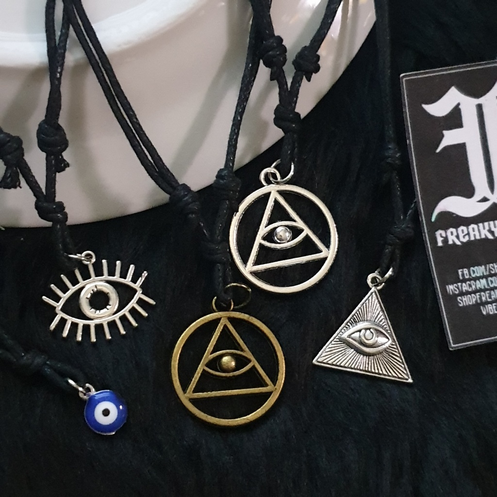 All Seeing Evil Eye Illuminati Charm Adjustable Choker Necklace gothic ...