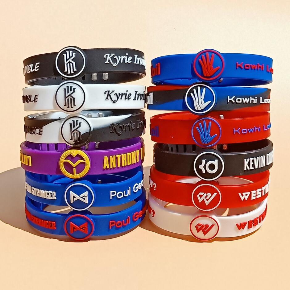 NBA Round sign Bracelet Basketball Star Silicone Adjustable Wristband ...