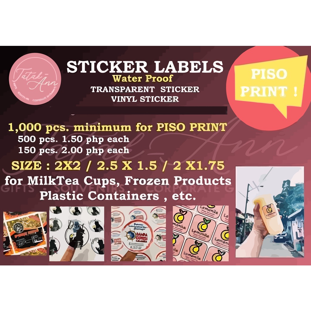 Sticker Label Piso print (kiss cut) | Shopee Philippines