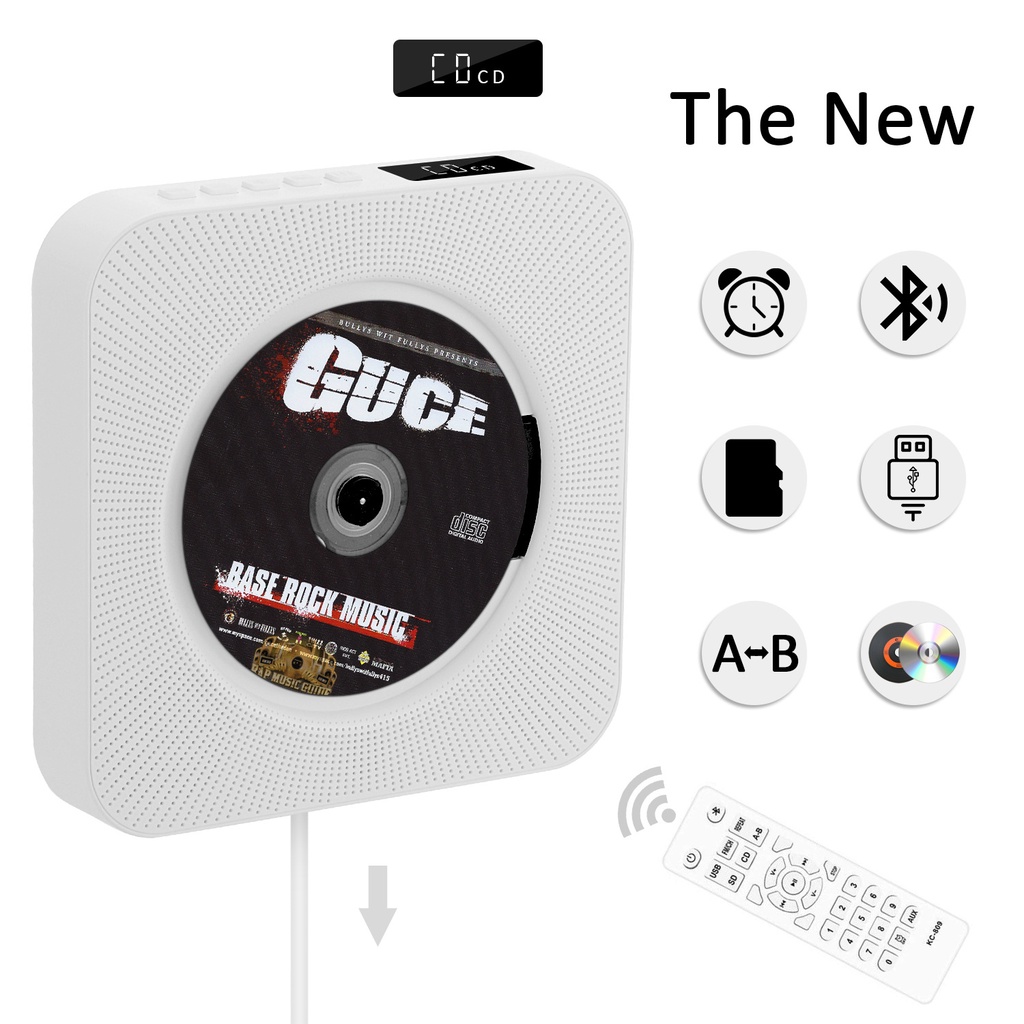 Portable Bluetooth DVD / CD Player, Wall-Mounted DVDs Player, Dual Pull ...