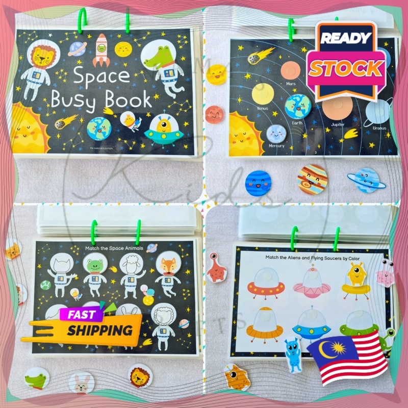 [64 PAGES: Space Themes]Montessori Toy Toddler Early Learning Busy Book ...