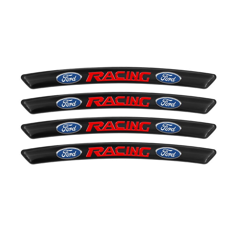 Ford 4pcs/set Car Aluminum Alloy Wheel Hub Sticker Auto Tire Emblem ...