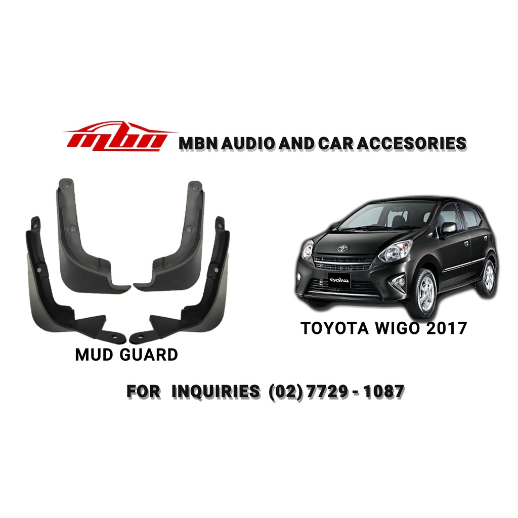 TOYOTA WIGO 2ND GEN 2017-2018 MUDGUARD (4pcs) | Shopee Philippines