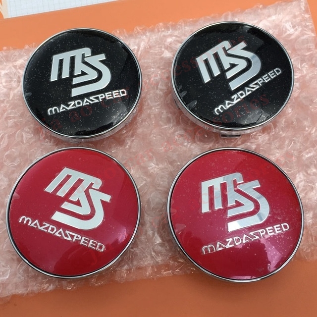 4pcs Hot sale 60mm MS MAZDASPEED logo Wheel Center Hub Cap Badge emblem ...