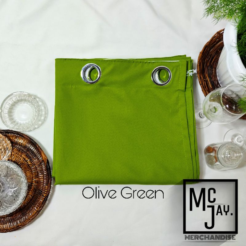 MCJAY - 3in1 Green Palm Leaves Ring Curtain Set (6ft/7ft) - Sold per ...