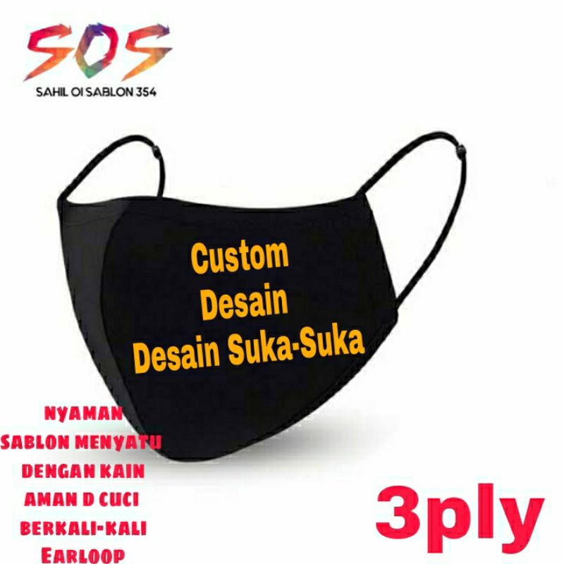 CUSTOM MASK WITH YOUR OWN DESIGN LOGO/WRITING/NAME 3-PLY CLOTH MASK ...