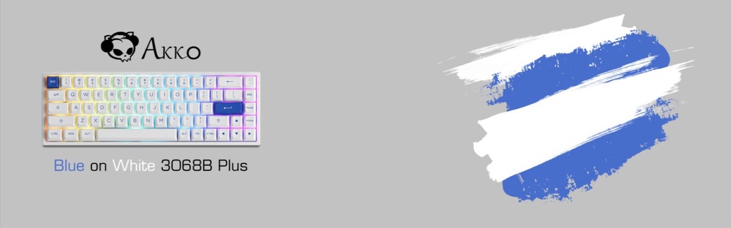 Akko Blue on White 3068B Plus Multi-Modes RGB Mechanical Keyboard (Akko ...