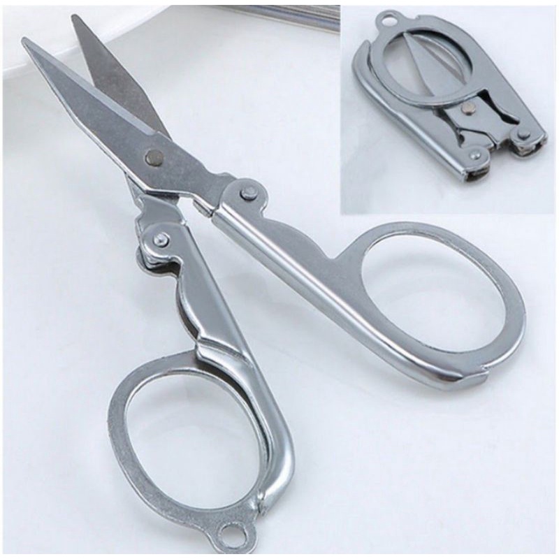 Mini Multi-purpose Stainless steel foldable small scissors | Shopee ...