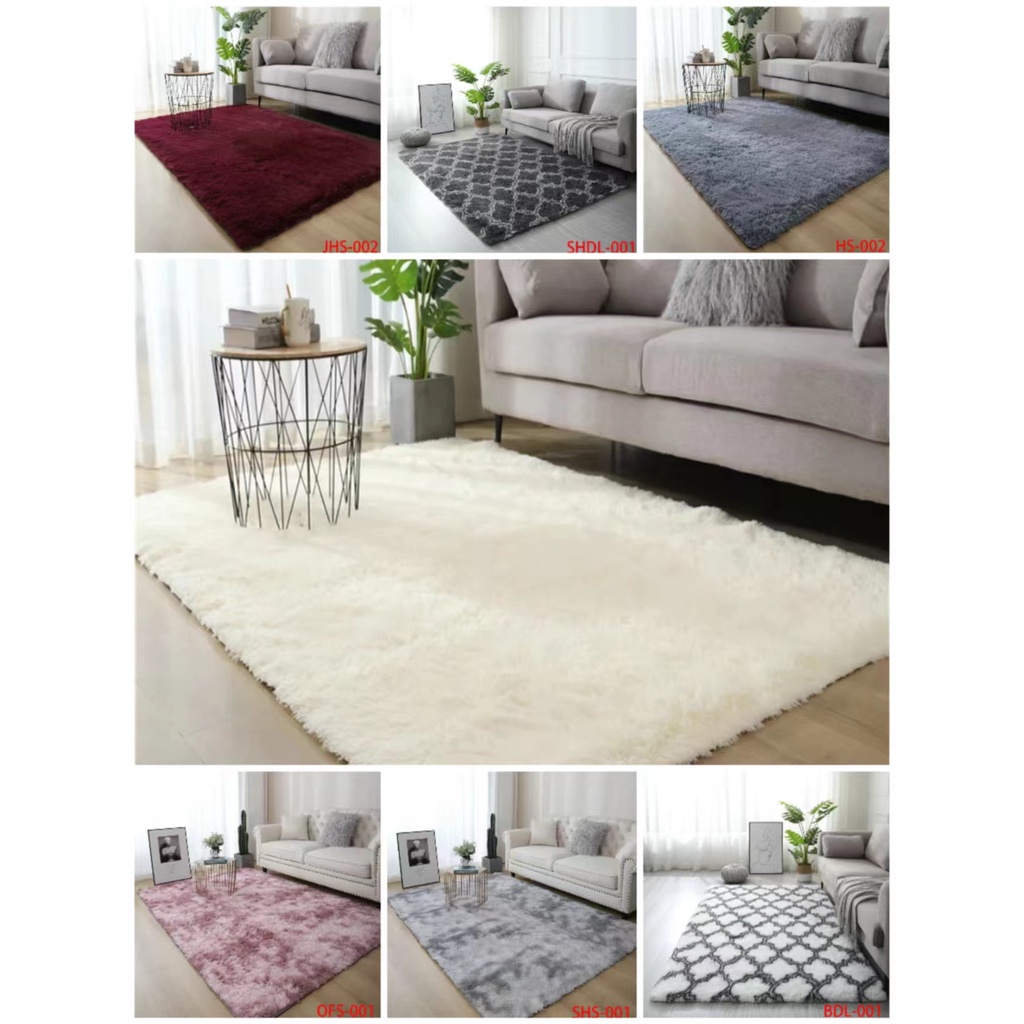 Carpet FURRY 180x240cm long -haired 2 Tone Soft Fluffy Multicolor Rugs ...