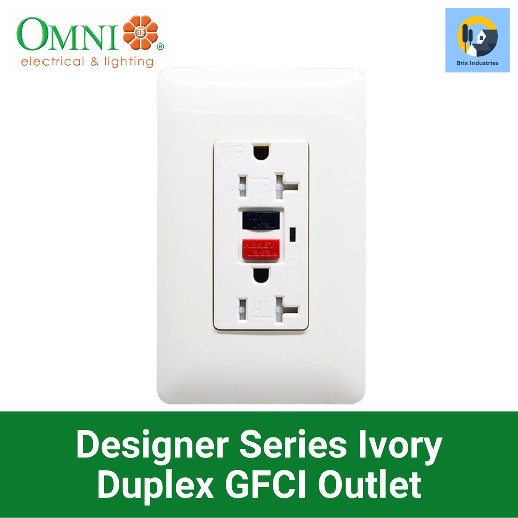 Omni Designer Series Duplex GFCI Outlet Set Ivory #DGFCI-201-PK ...
