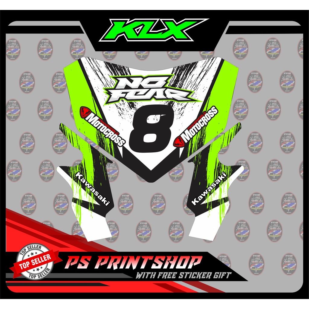 KLX 150s Kawasaki Cowling Headlight Sticker Decals Customized Durable ...
