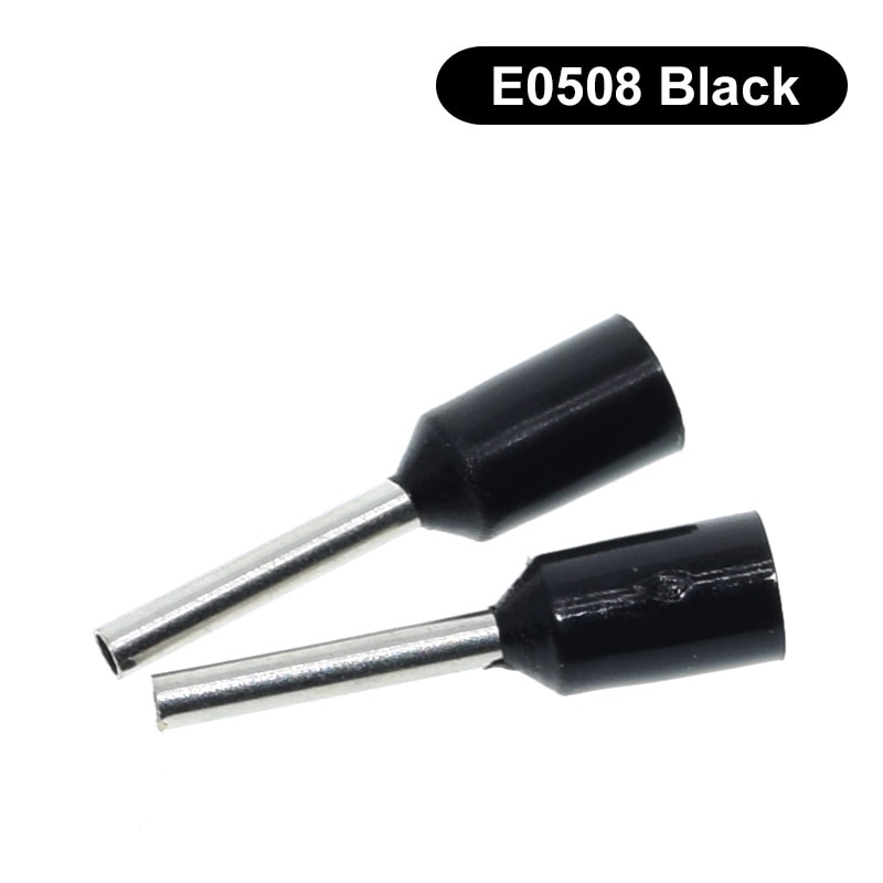 100pcs E0508 E2508 Tubular Wire Cold Pressure Connector Electrical ...