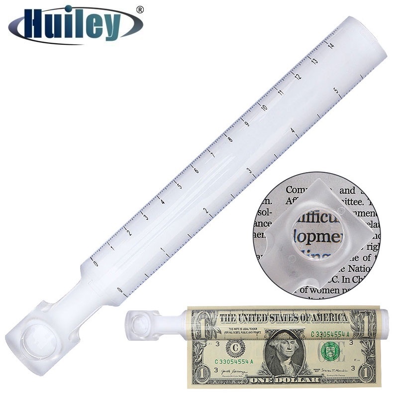 Portable Hand Held Ruler 2x Magnifier Bar 6" with 140 mm Measuring ...