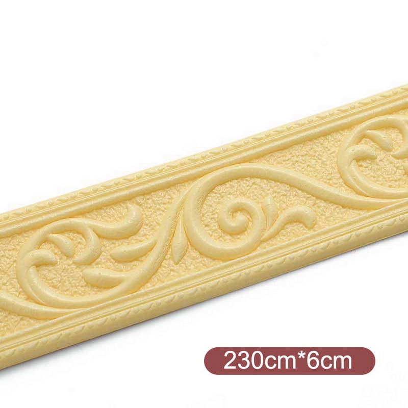 2.3m*8cm 3D Wall Skirting Border Self-Adhesive Wall Stickers Wall ...