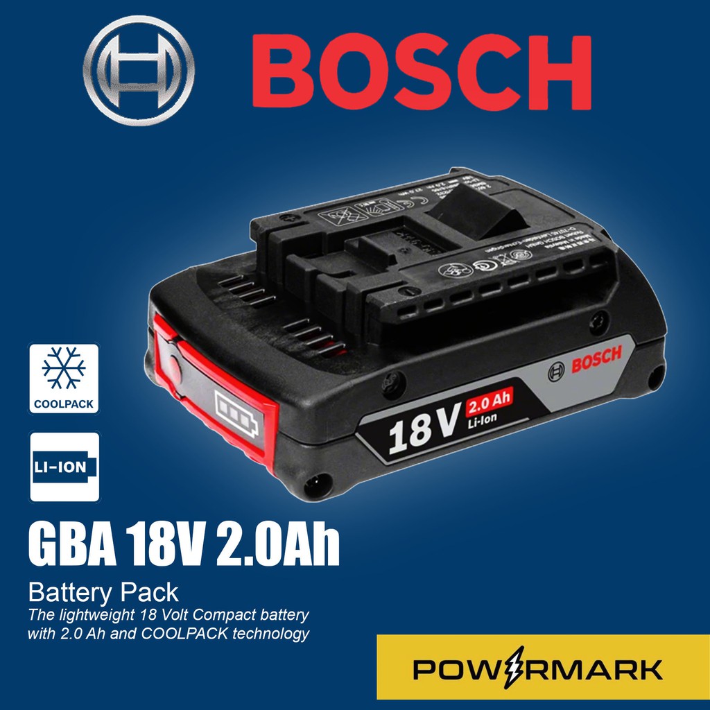 BOSCH GBA 18V 2.0Ah M-B Slide Pack Lithium Ion Battery [POWERMARK | BCT ...