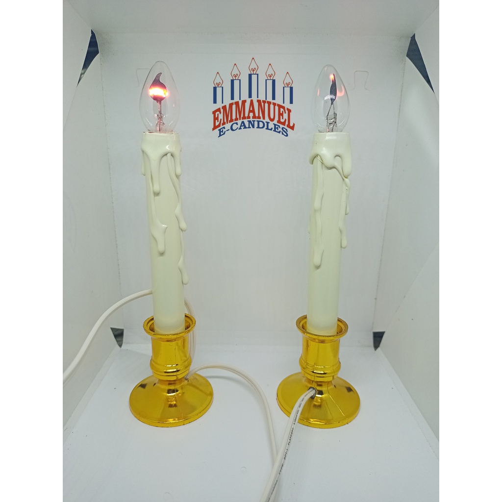 Emmanuel E-Candles Flameless Taper Candles using Flickering Bulb, 7inch ...