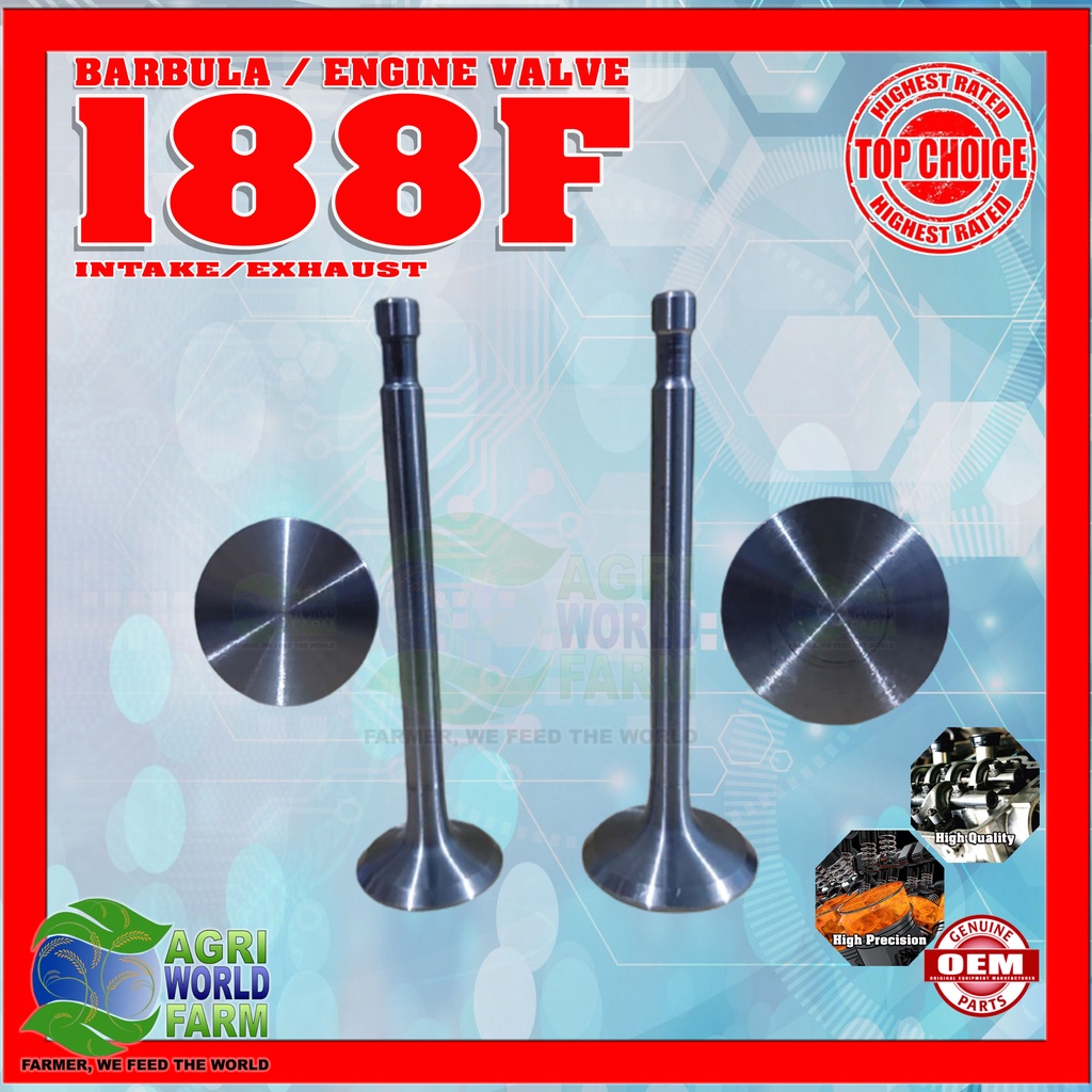 ENGINE VALVE SET FOR 188F INTAKE EXHAUST FOR AIR COOLED DIESEL ENGINE ...