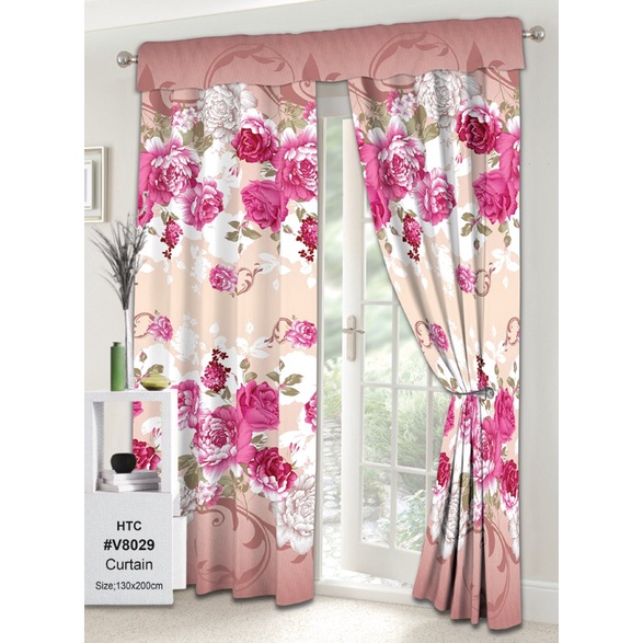 White Curtains Window Red Flower Print Kurtina 1pc 130CM*200CM Life ...