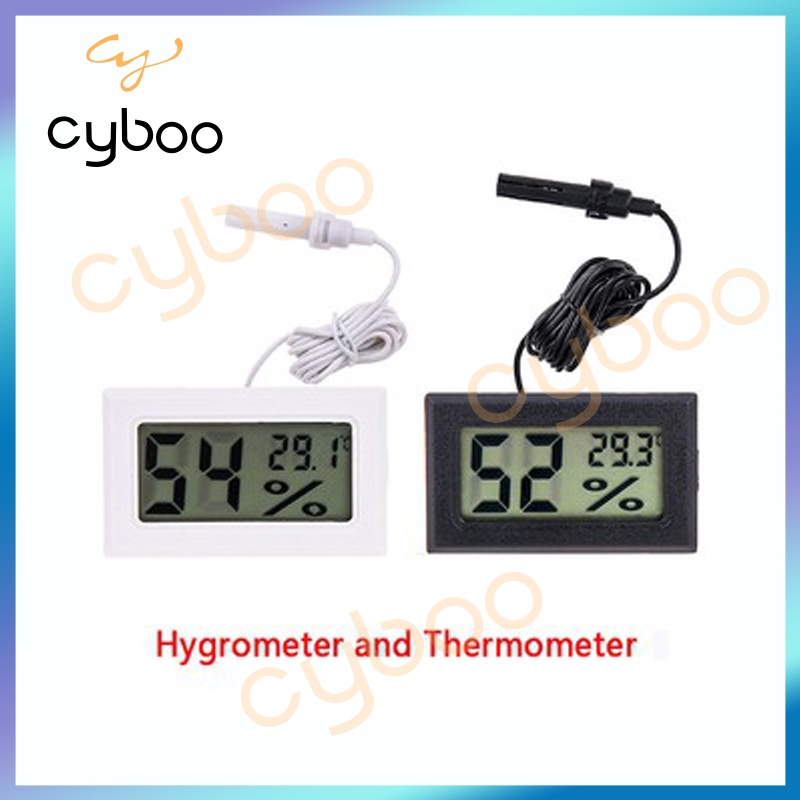 Digital Thermometer Hygrometer Mini LCD Humidity Meter Freezer Fridge ...