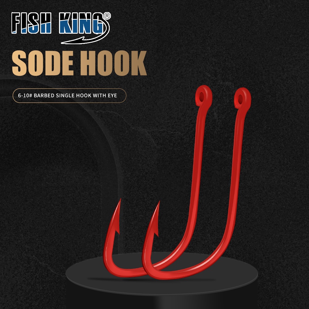 Red Fishing Hook High Carbon Steel Worm Hooks Tackle 50Pcs/100Pcs ...